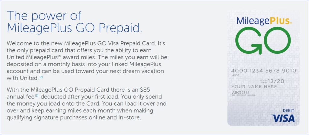 More details on the MileagePlus GO Visa Prepaid Card - Wandering Aramean